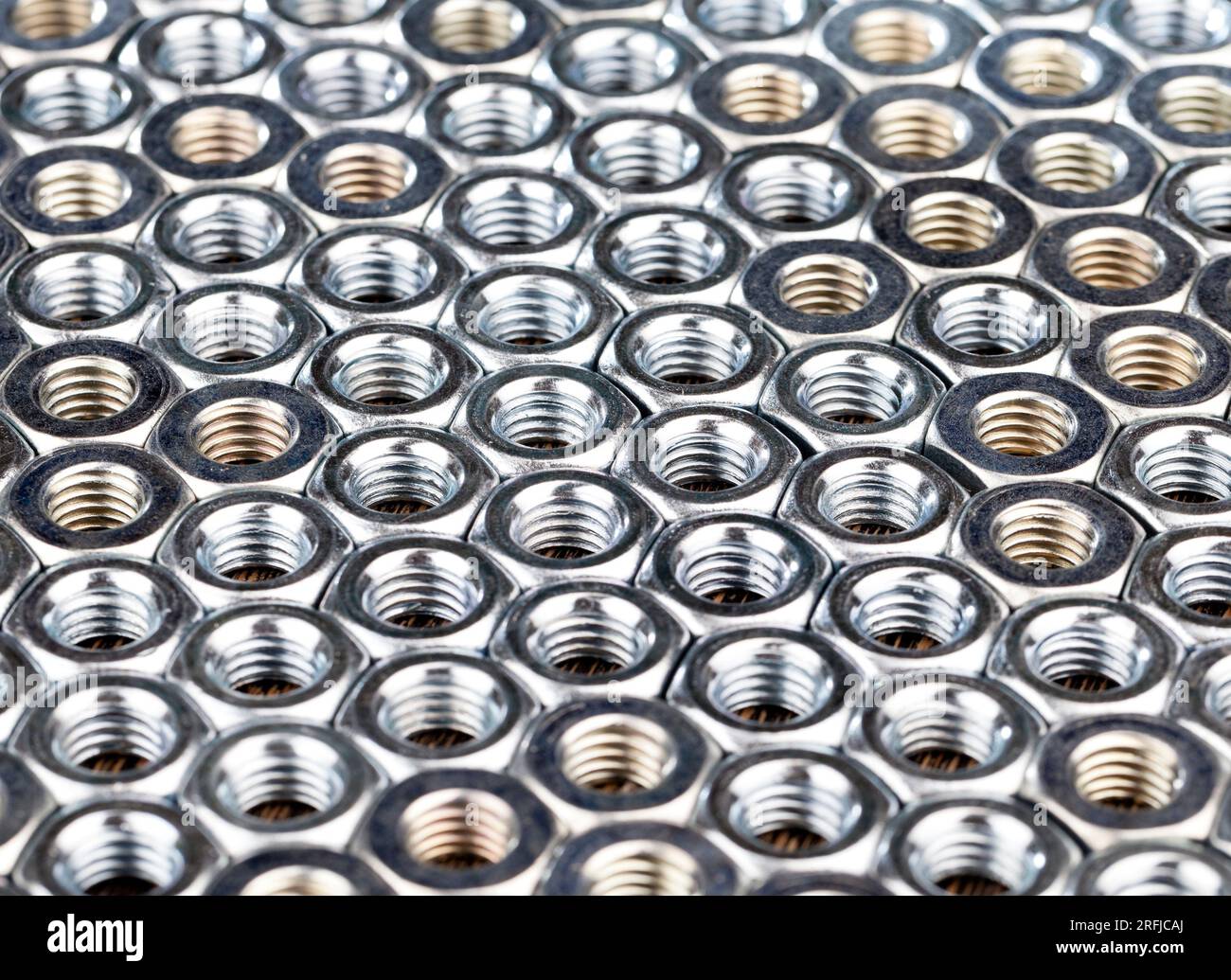 steel nuts for use in installation and construction work Stock Photo ...