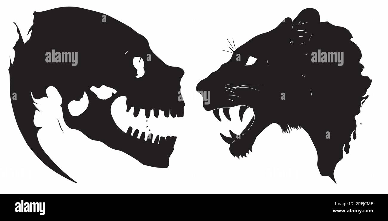 Skull silhouette art Cut Out Stock Images & Pictures - Alamy