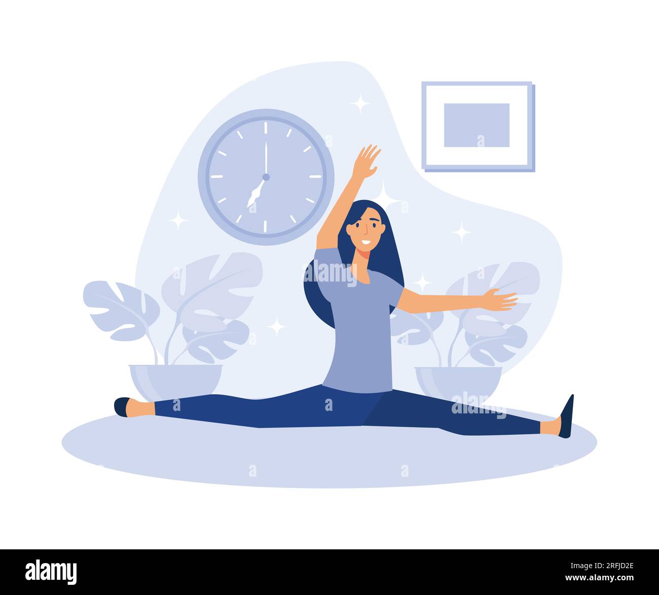 Workout home on mat exercise Stock Vector Images - Alamy