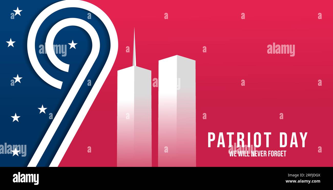 9 11 USA, we will never forget banner vector conceptual poster ...