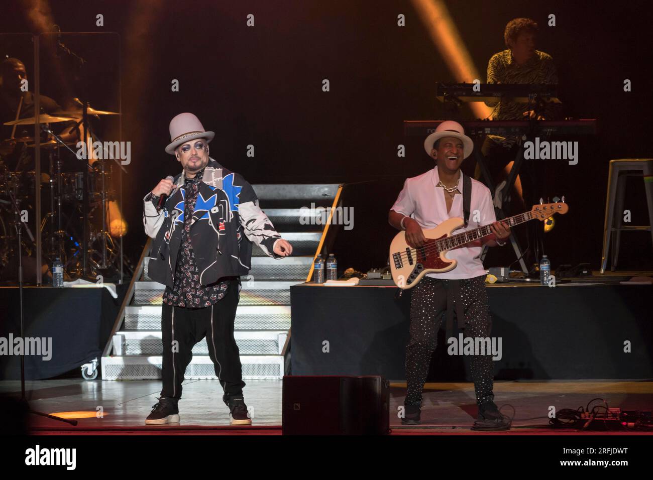 August 1, 2023, Toronto, Ontario, Canada: Boy George (L), lead singer ...