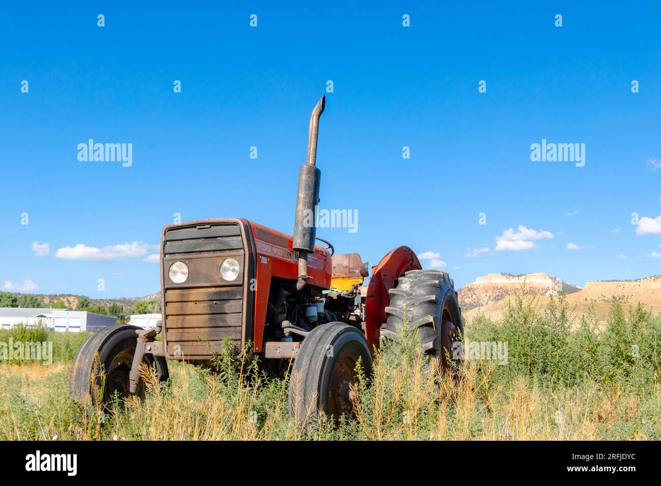 Vintage red massey ferguson tractor hi-res stock photography and images ...