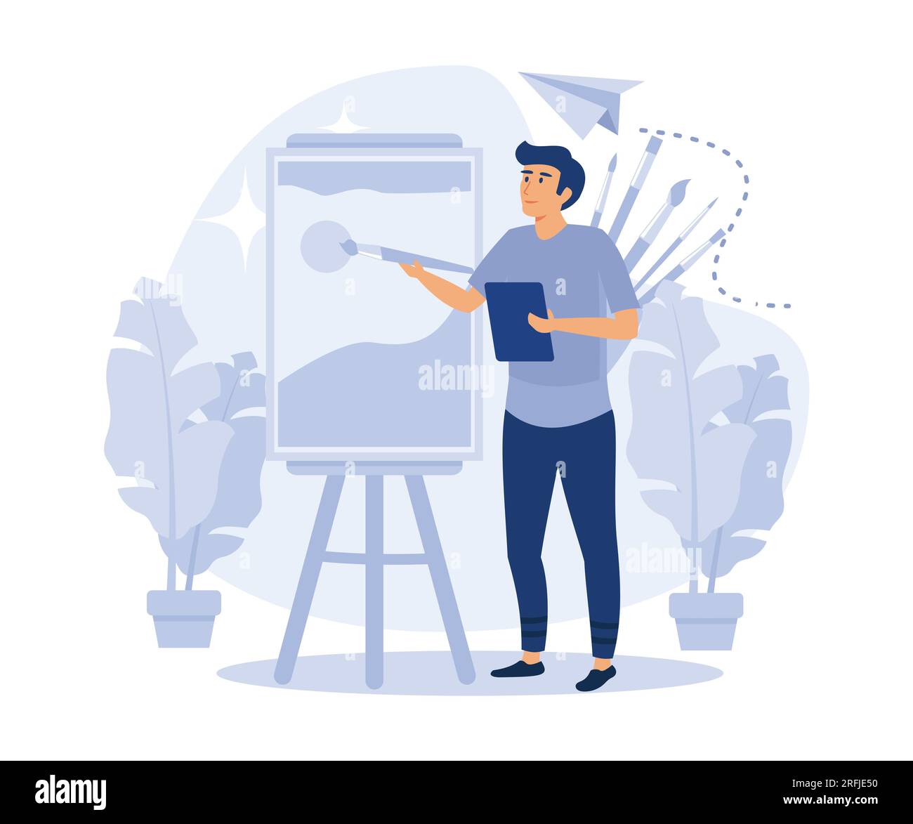 Visual art concept. Design projects, digital art, architecture, drawing ...