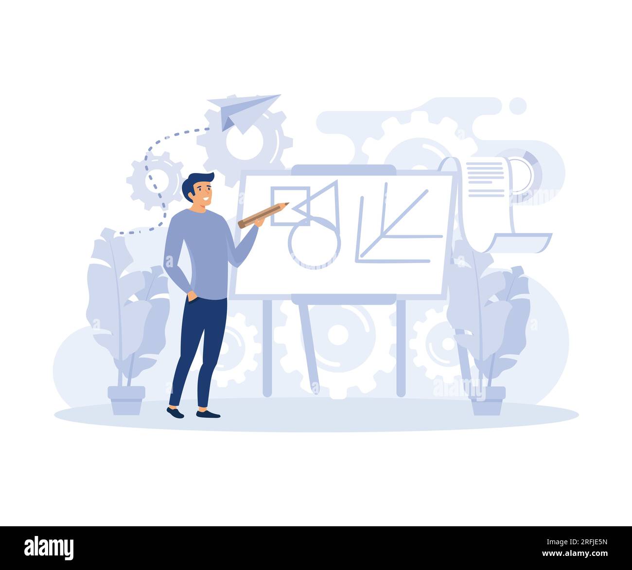 Visual art concept. Design projects, digital art, architecture, drawing ...