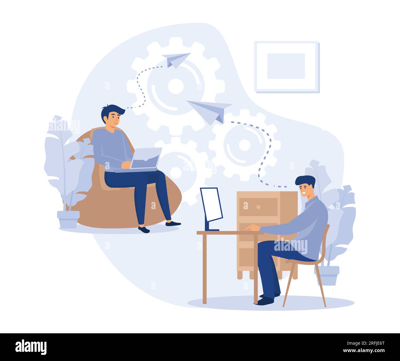 Professional workspace , employee care. Modern workplace, health ...