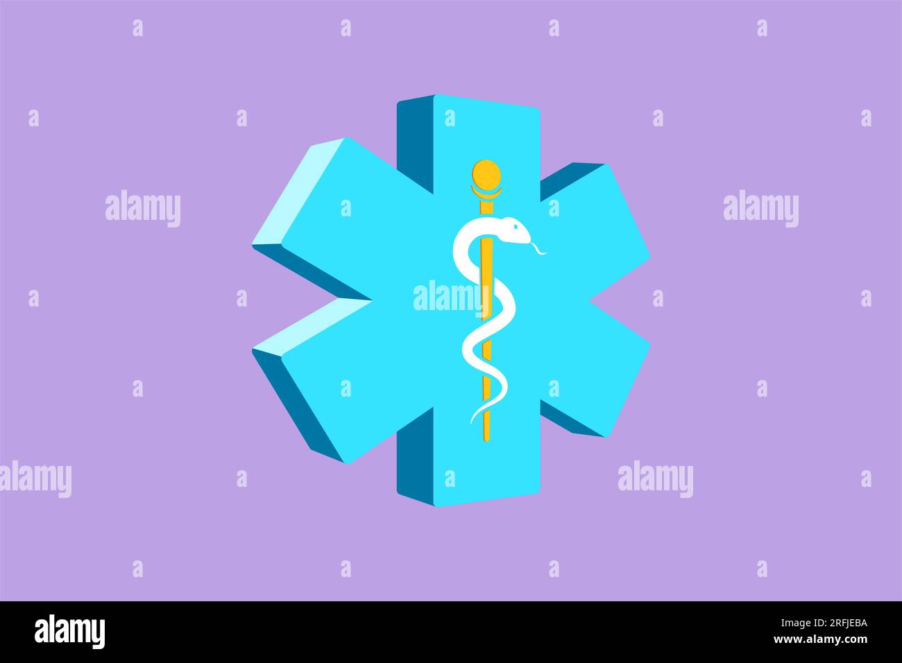 Character flat drawing of stylized medical snake health symbol ...