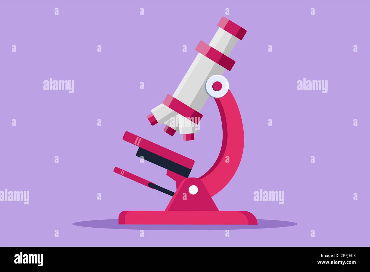 Graphic flat design drawing stylized microscope logo, icon, symbol. Lab ...