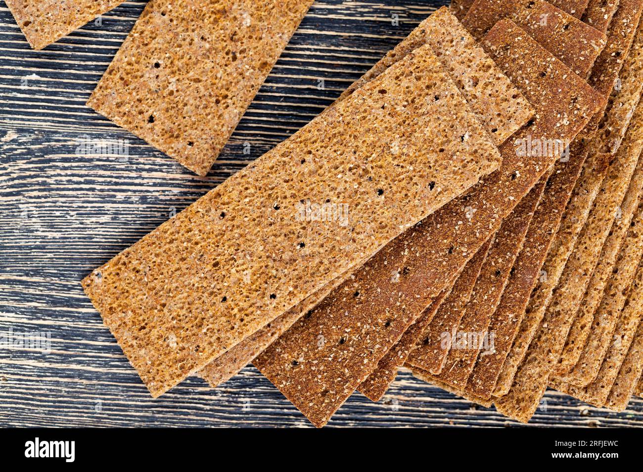 dry crusty bread made from rye flour with coriander, thin bread as a ...