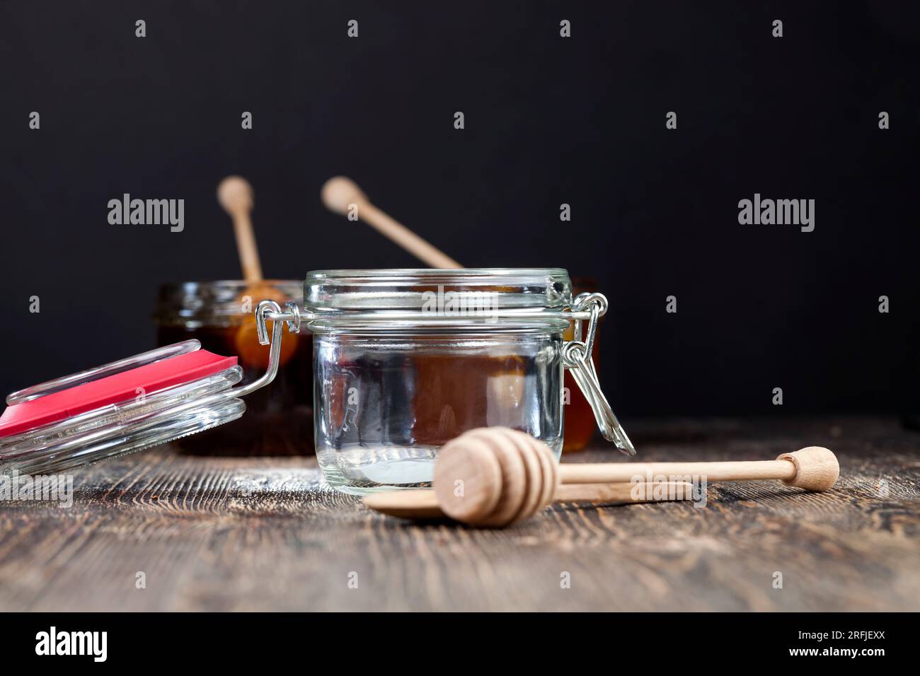 natural viscous honey from buckwheat flowers, which is produced by ...