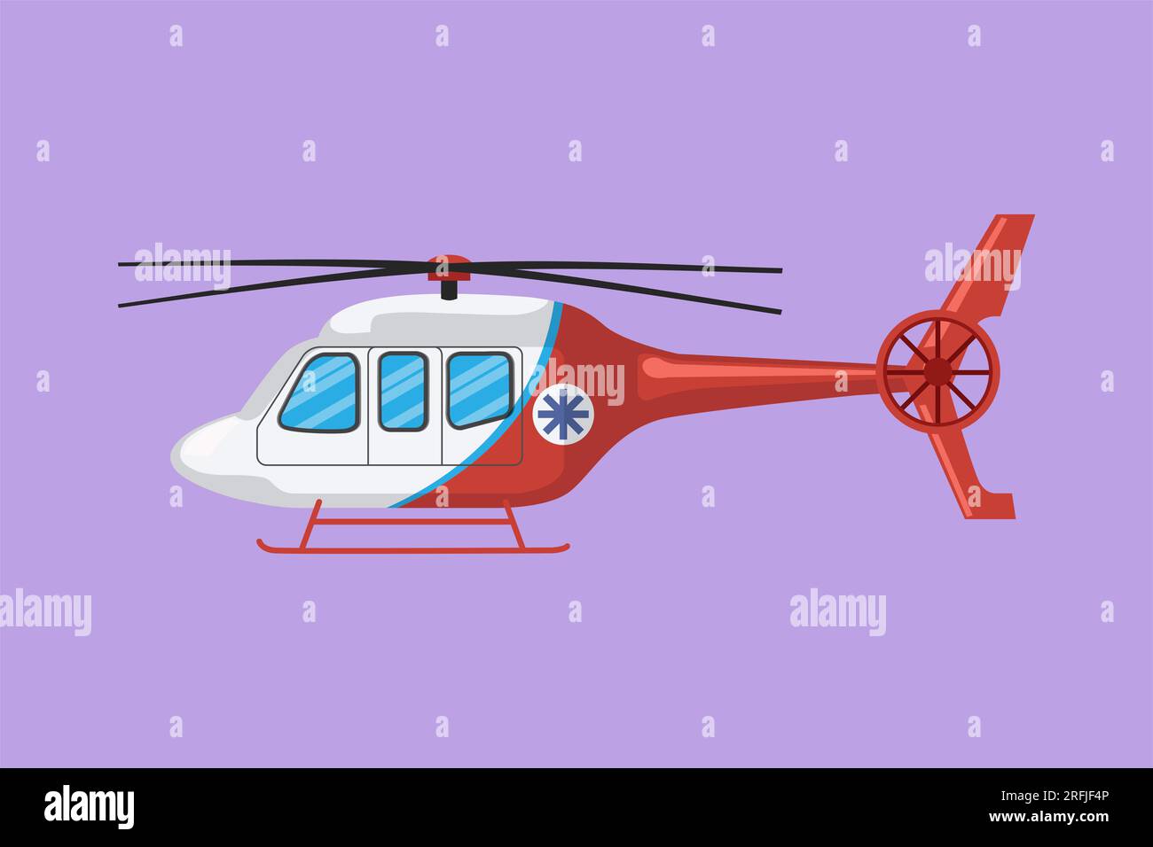 Cartoon flat style drawing of ambulance helicopter logo. Medical ...