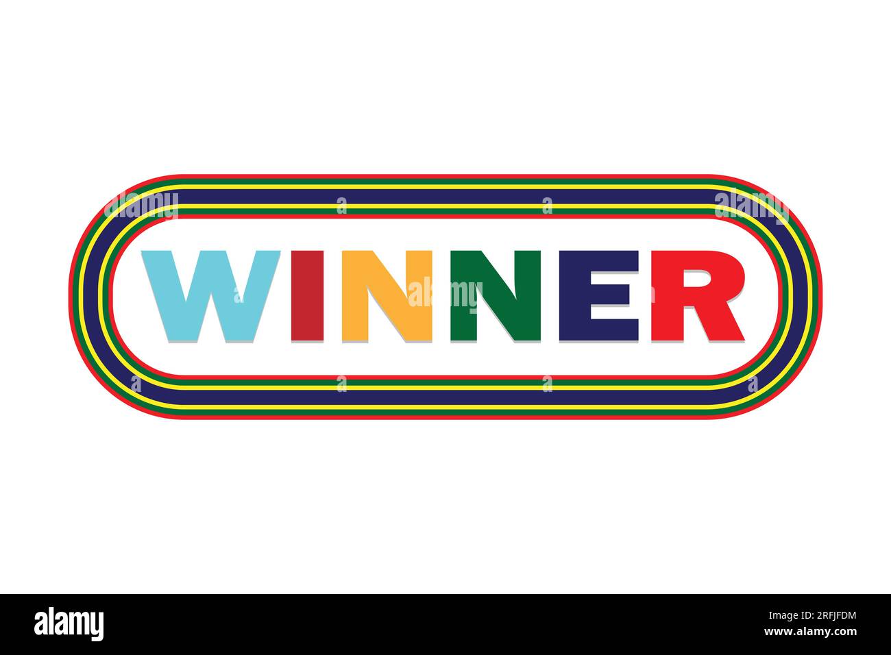 Winner label on white background, vector illustration. Graphic design ...