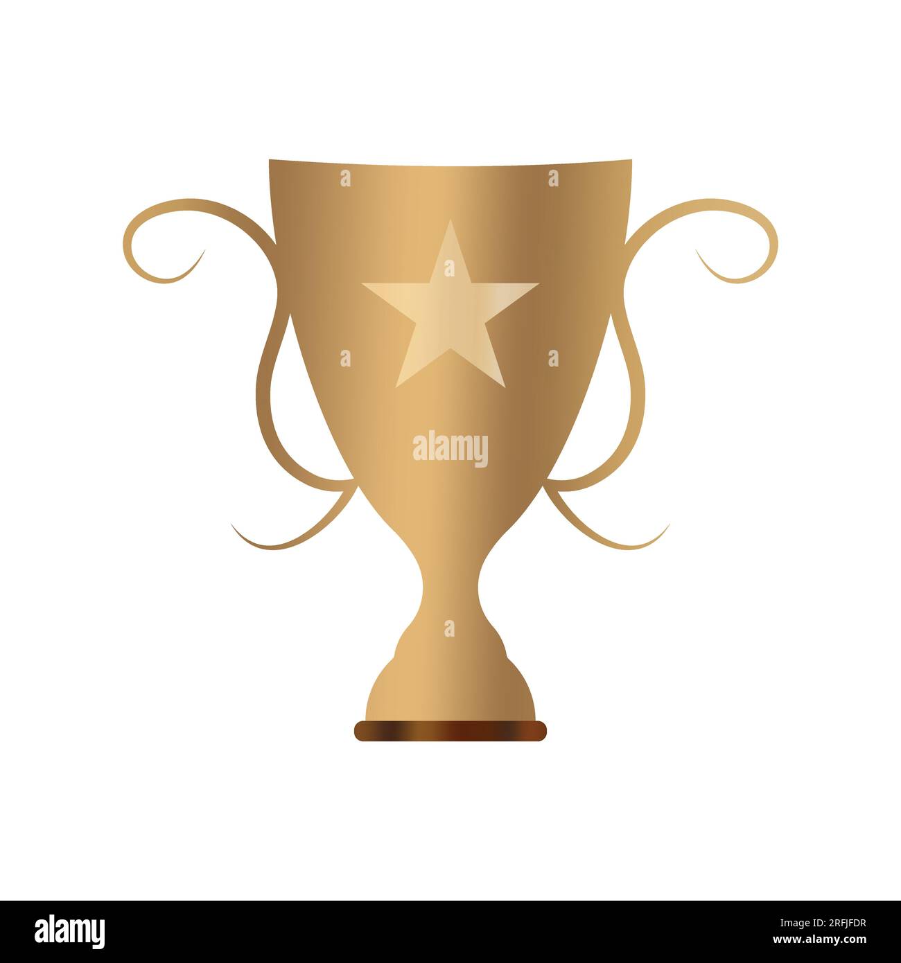 Trophy cup icon. Golden award cup with star on white background. Vector ...