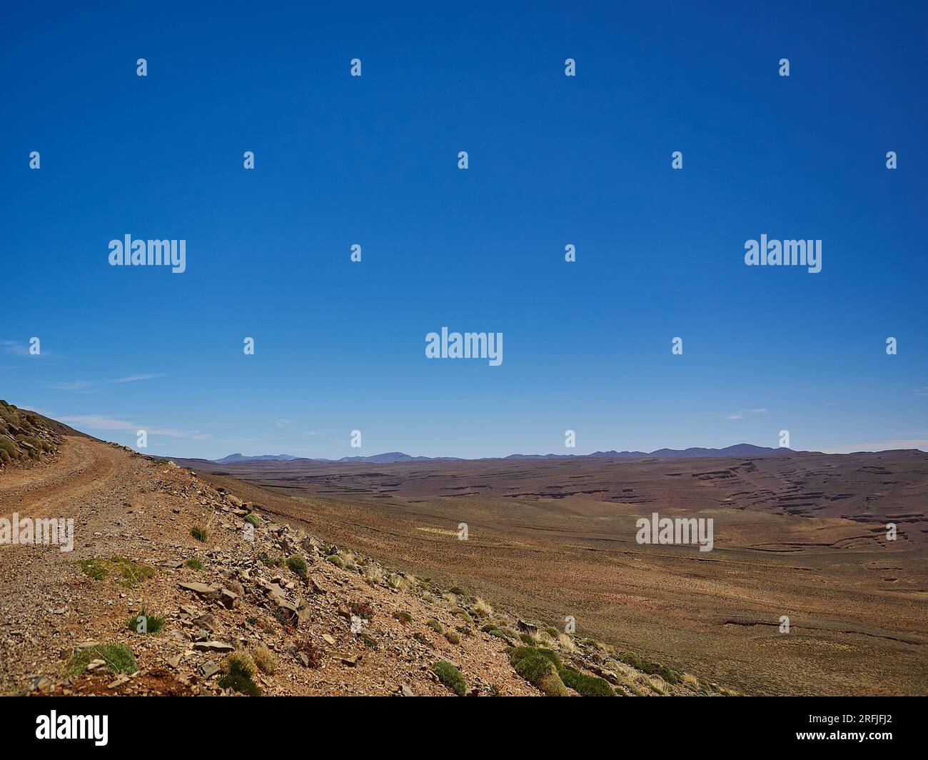 Dry and arid deserted region in a desert landscape in the mountains of ...
