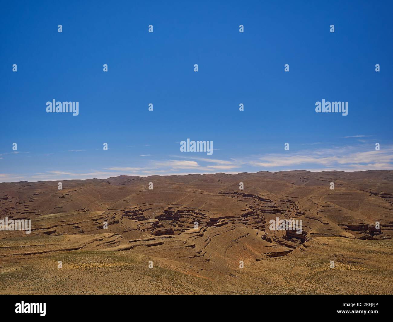 Dry and arid deserted region in a desert landscape in the mountains of ...