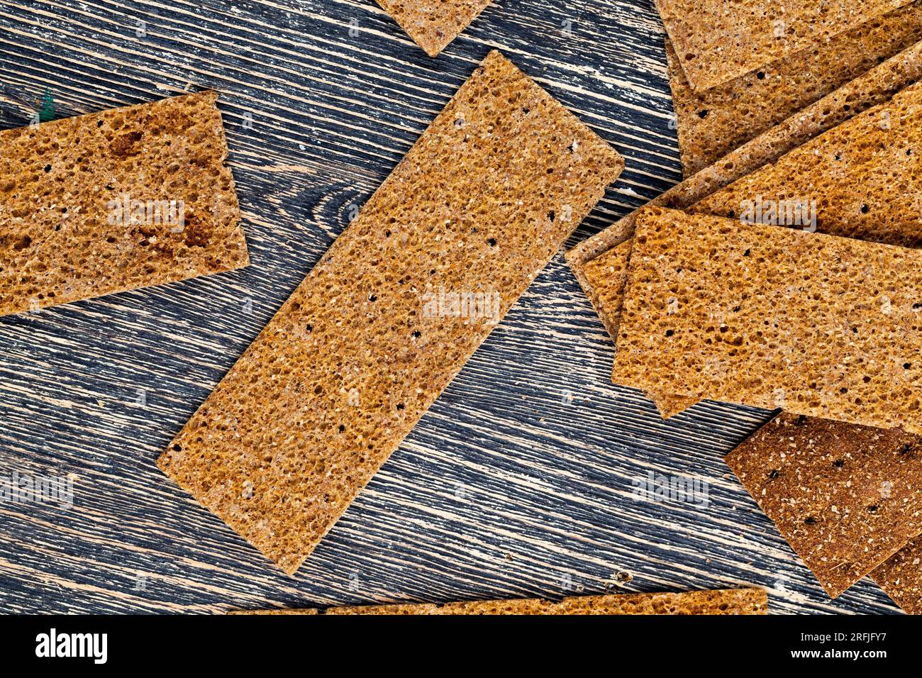 dry crusty bread made from rye flour with coriander, thin bread as a ...