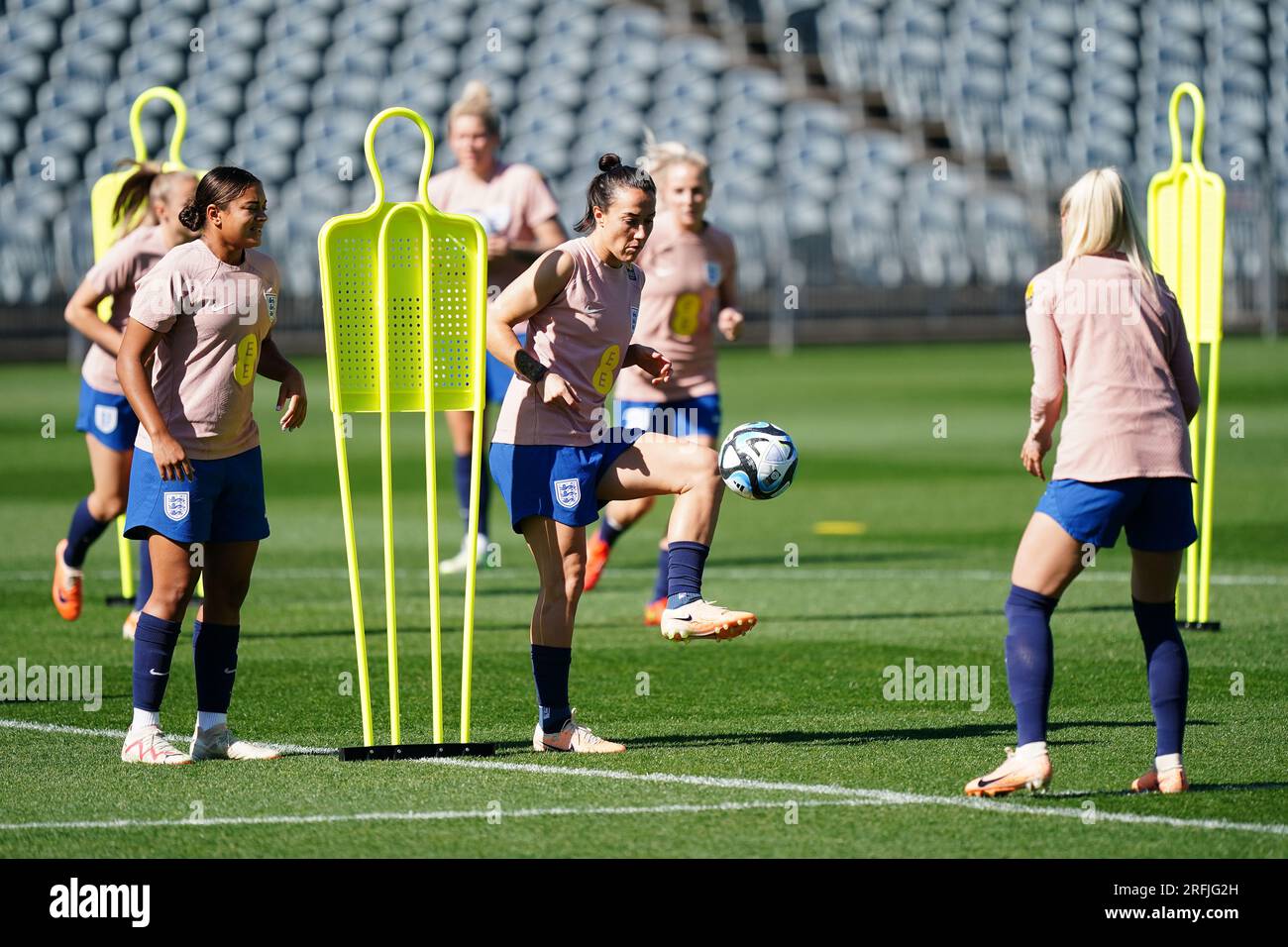 England's Jess Carter (left) and Lucy Bronze (right) in action during a ...