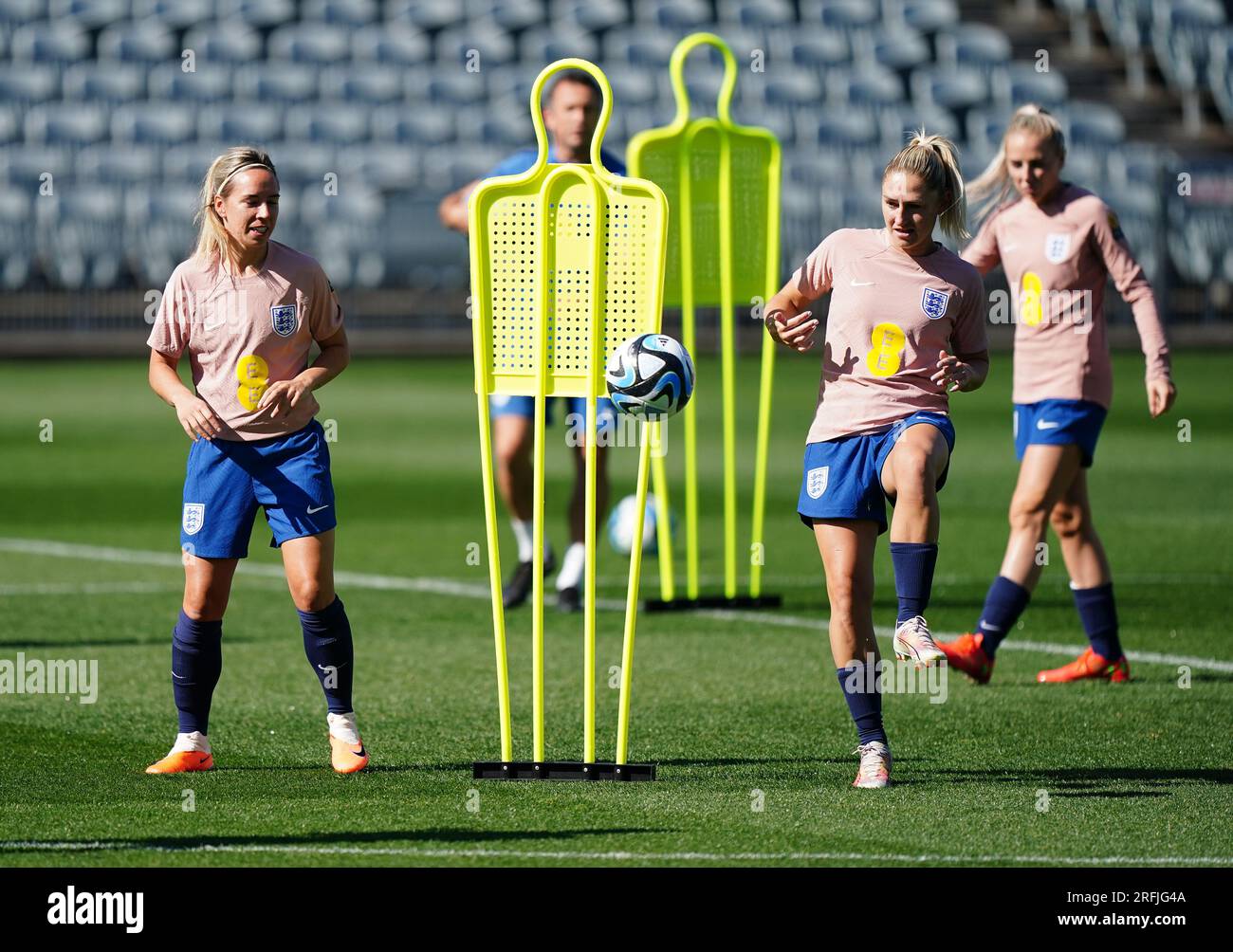 England's Jordan Nobbs (left) and Laura Coombs in action during a ...
