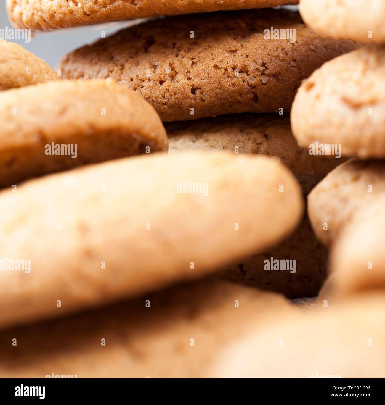not sweet dry and crunchy cookies, the porous structure of real round ...