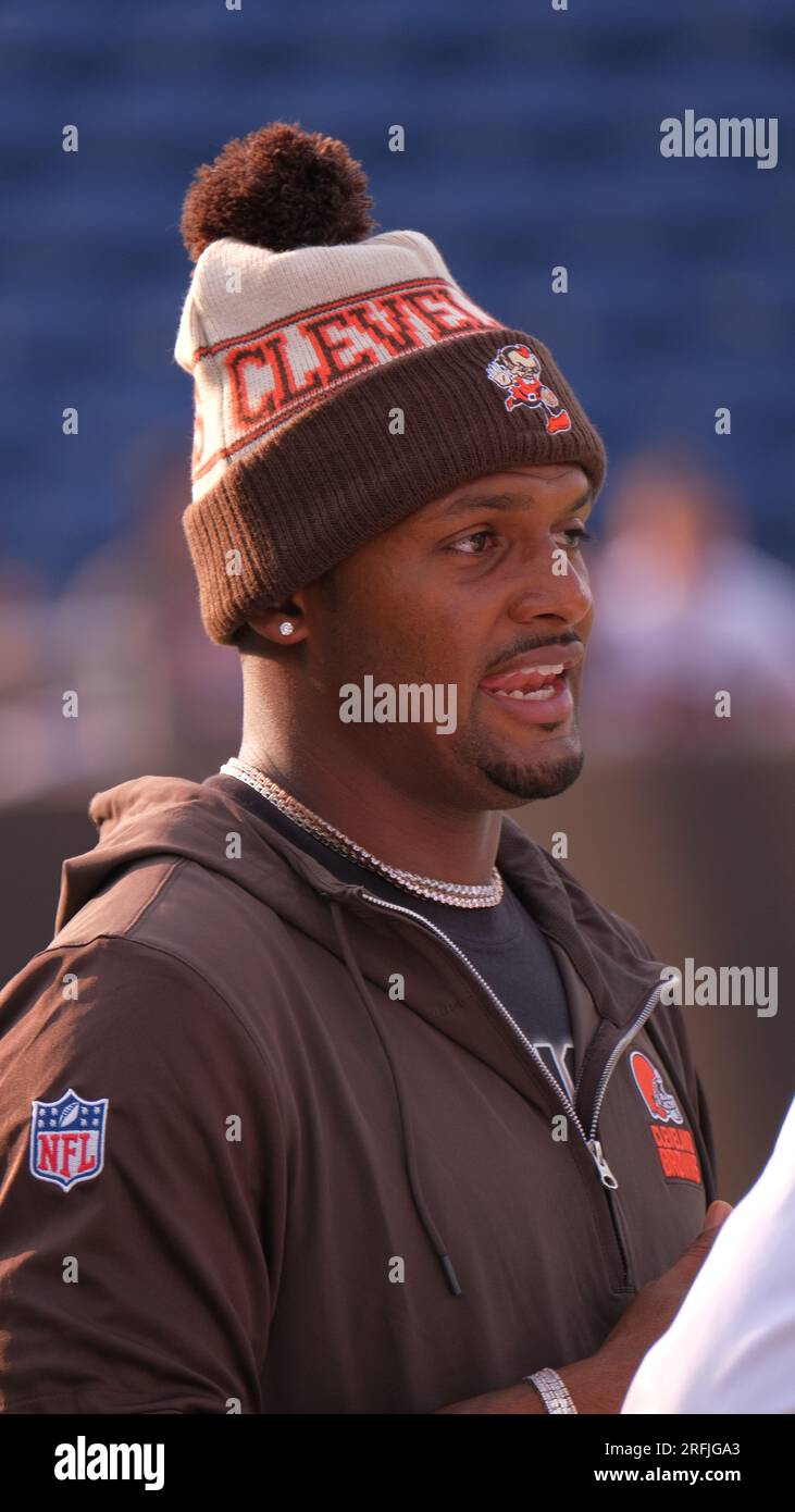 Canton, Ohio, USA. 3rd Aug, 2023. Deshaun Watson #4 during the New York ...