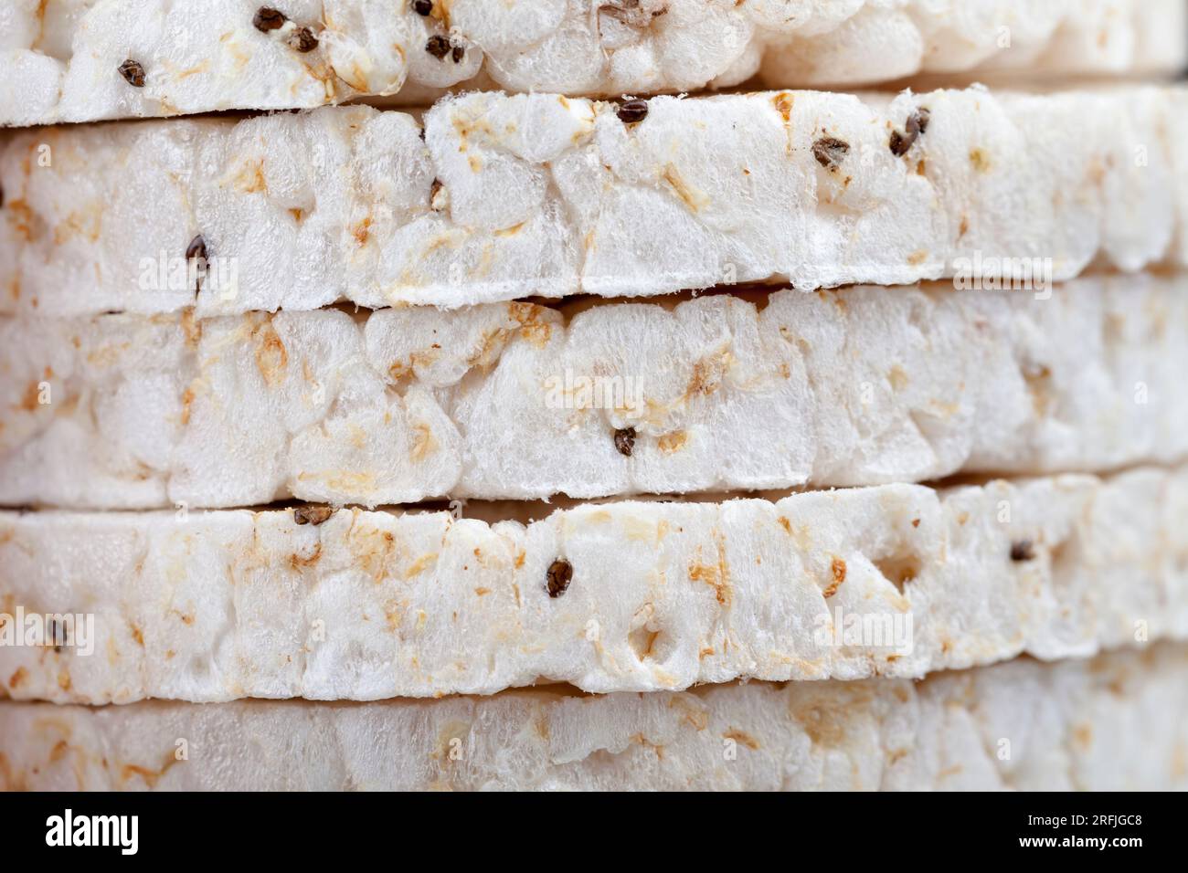 processed rice from which crispy round loaves are made, round rice ...