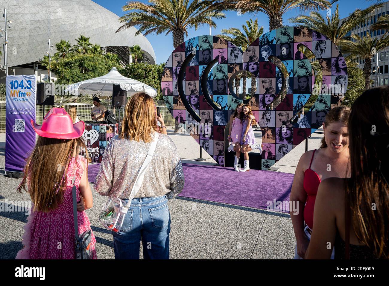 August 3, 2023: People enter SoFi Stadium to attend the first of Taylor ...