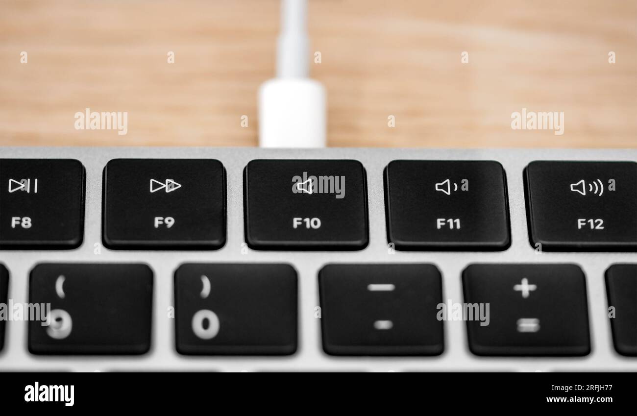 Hotkeys keypad, top view. Concept of Online News Stock Photo - Alamy