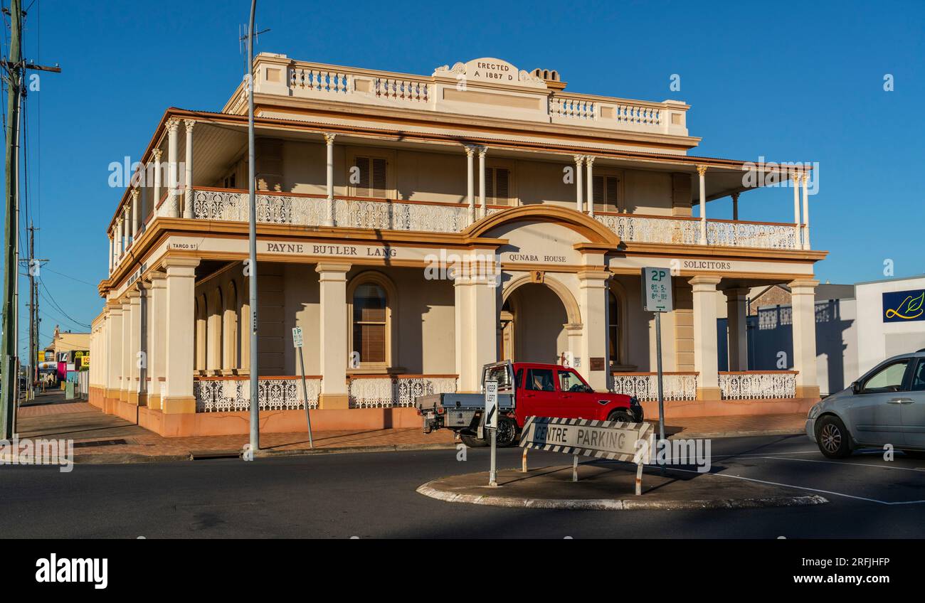 Facade of the former Queensland National Bank building, built in 1887 ...