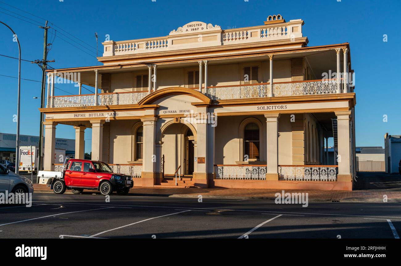 Facade of the former Queensland National Bank building, built in 1887 ...