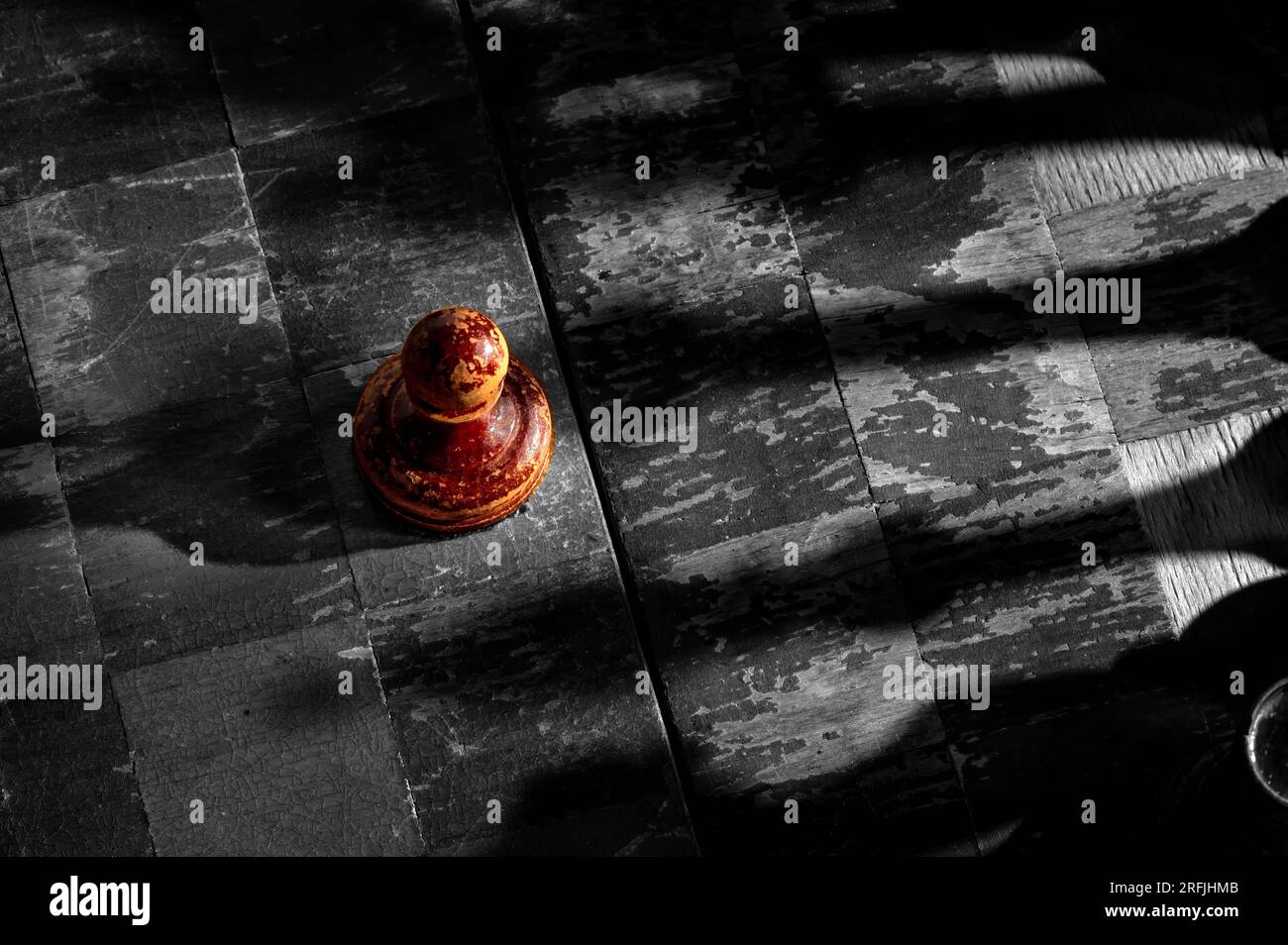 one pawn against army of black pieces. threat, danger and resistance ...