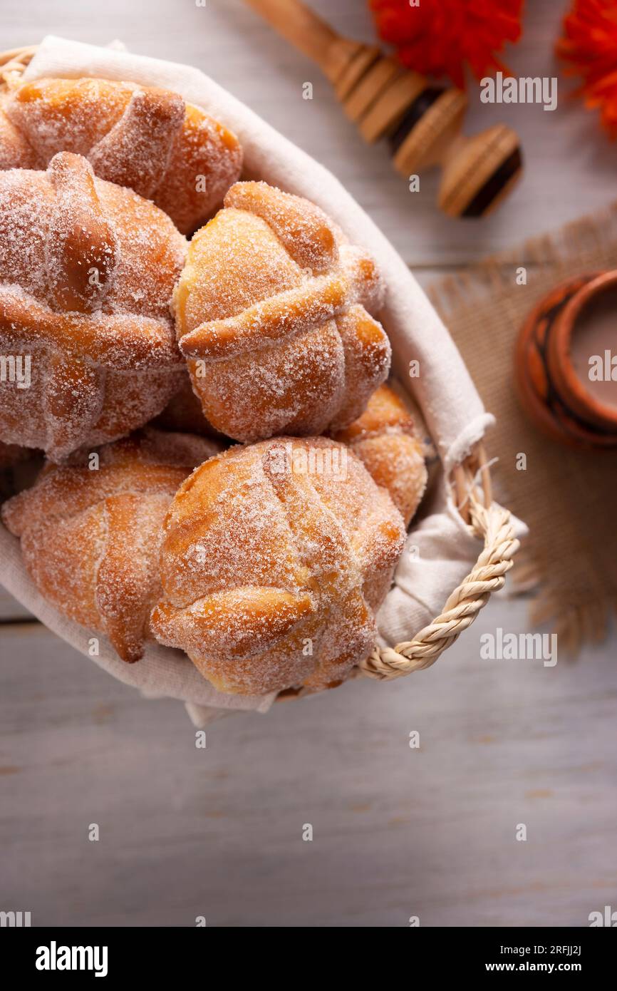 Pan de Muerto. Typical Mexican sweet bread that is consumed in the ...