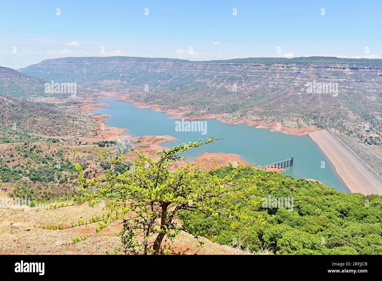 Landscape of Krishna Valley and Dhom Dam view from Kate's Point located ...