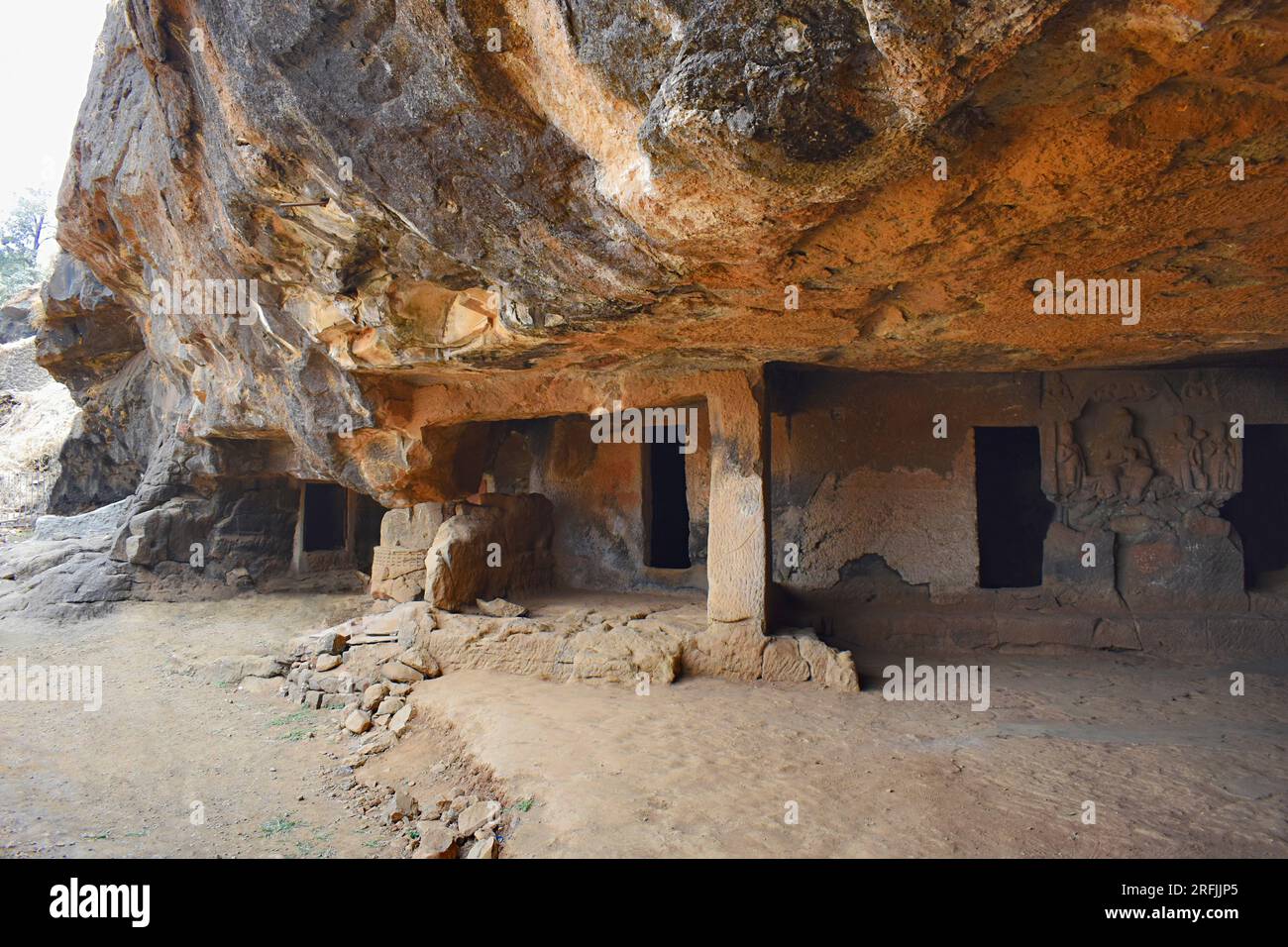 A View of Lower unfinished Vihara, Intrusive Buddha panel and Cells for ...