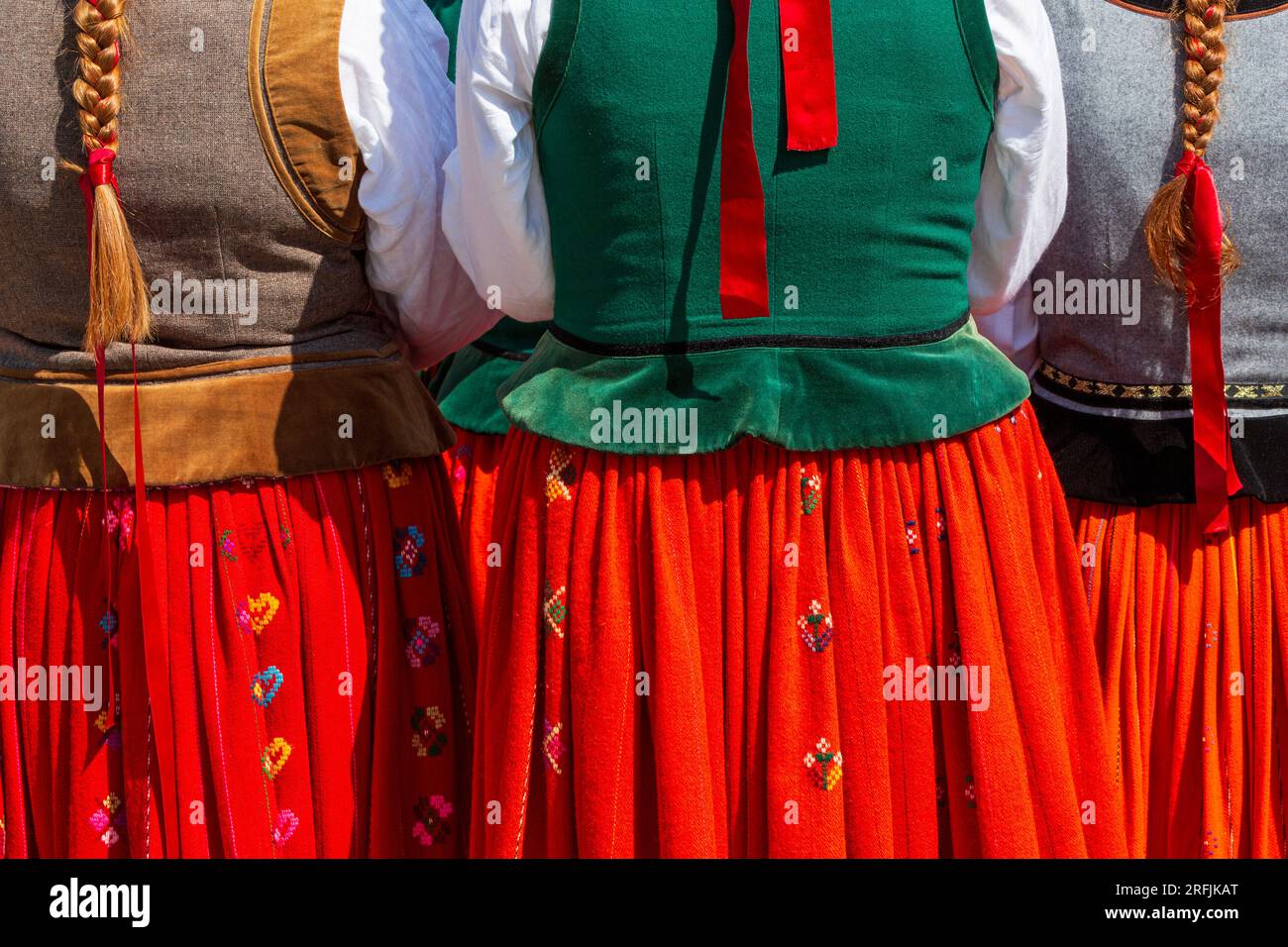 Women in traditional Latvian dress, Riga, Latvia, Europe Stock Photo ...