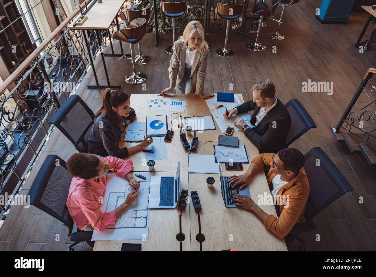 Executive team business people listening ceo negotiating discussing ...