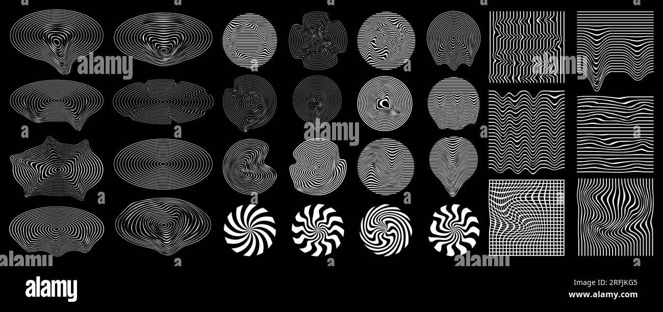 Retro futuristic Y2k abstract geometric shapes, design elements for posters, banners, t-shirt ...