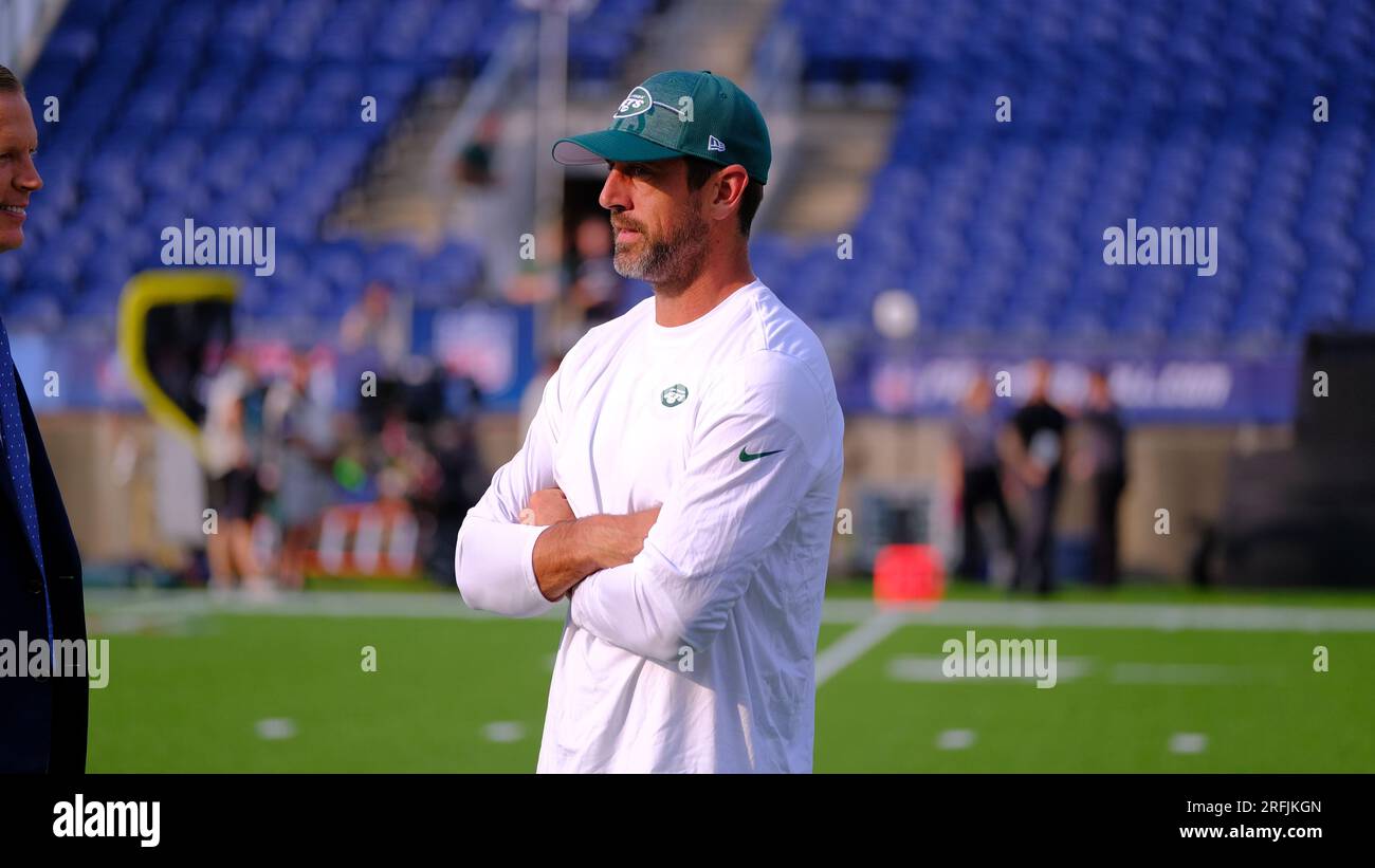 Canton, USA. 03rd Aug, 2023. AUG 3rd, 2023: Aaron Rodgers #8 during the ...