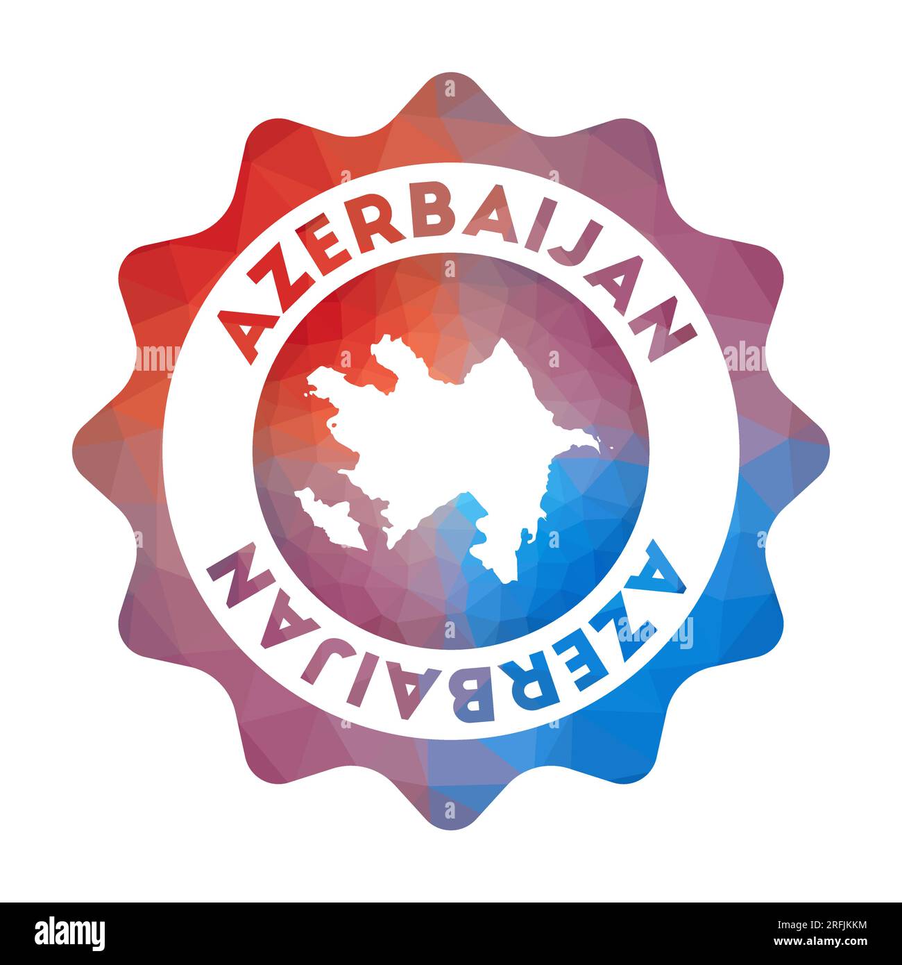 Azerbaijan low poly logo. Colorful gradient travel logo of the country ...
