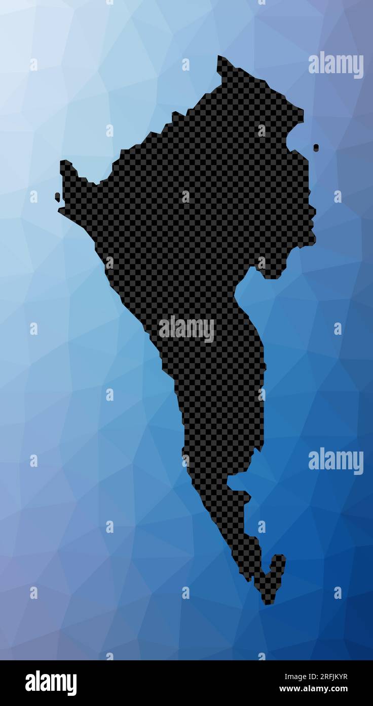Coron Island geometric map. Stencil shape of Coron in low poly style ...