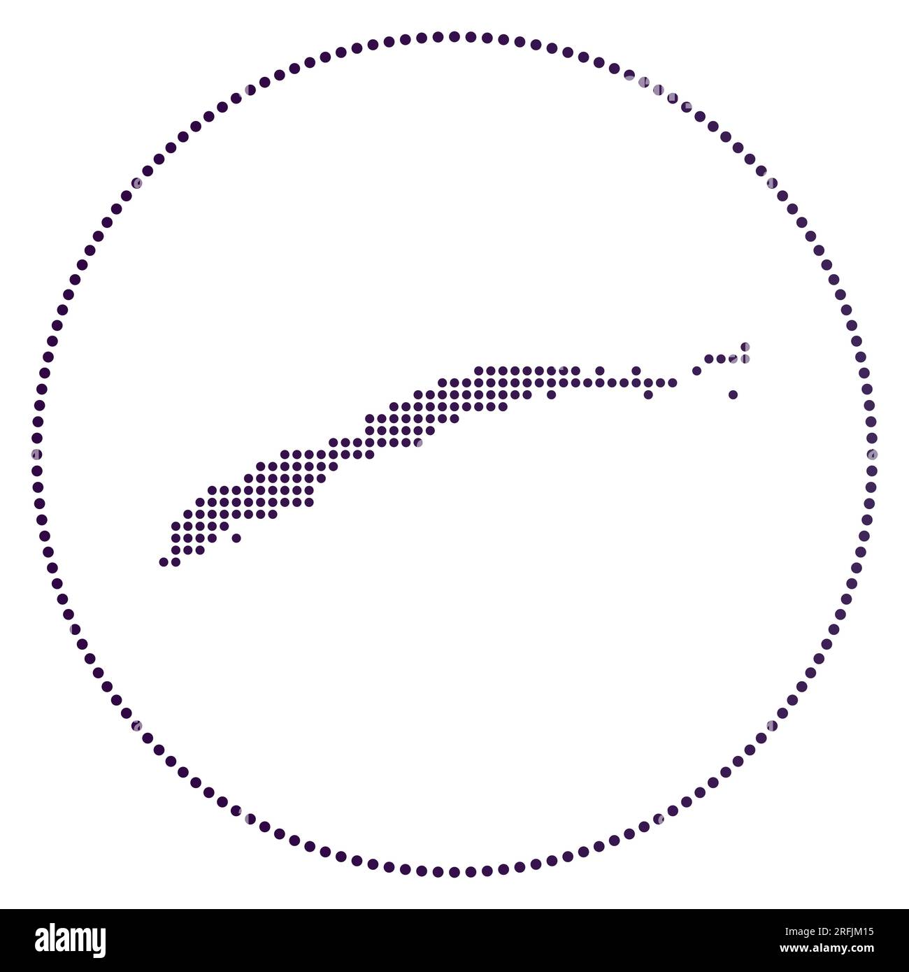 Roatan Digital Badge Dotted Style Map Of Roatan In Circle Tech Icon Of The Island With 