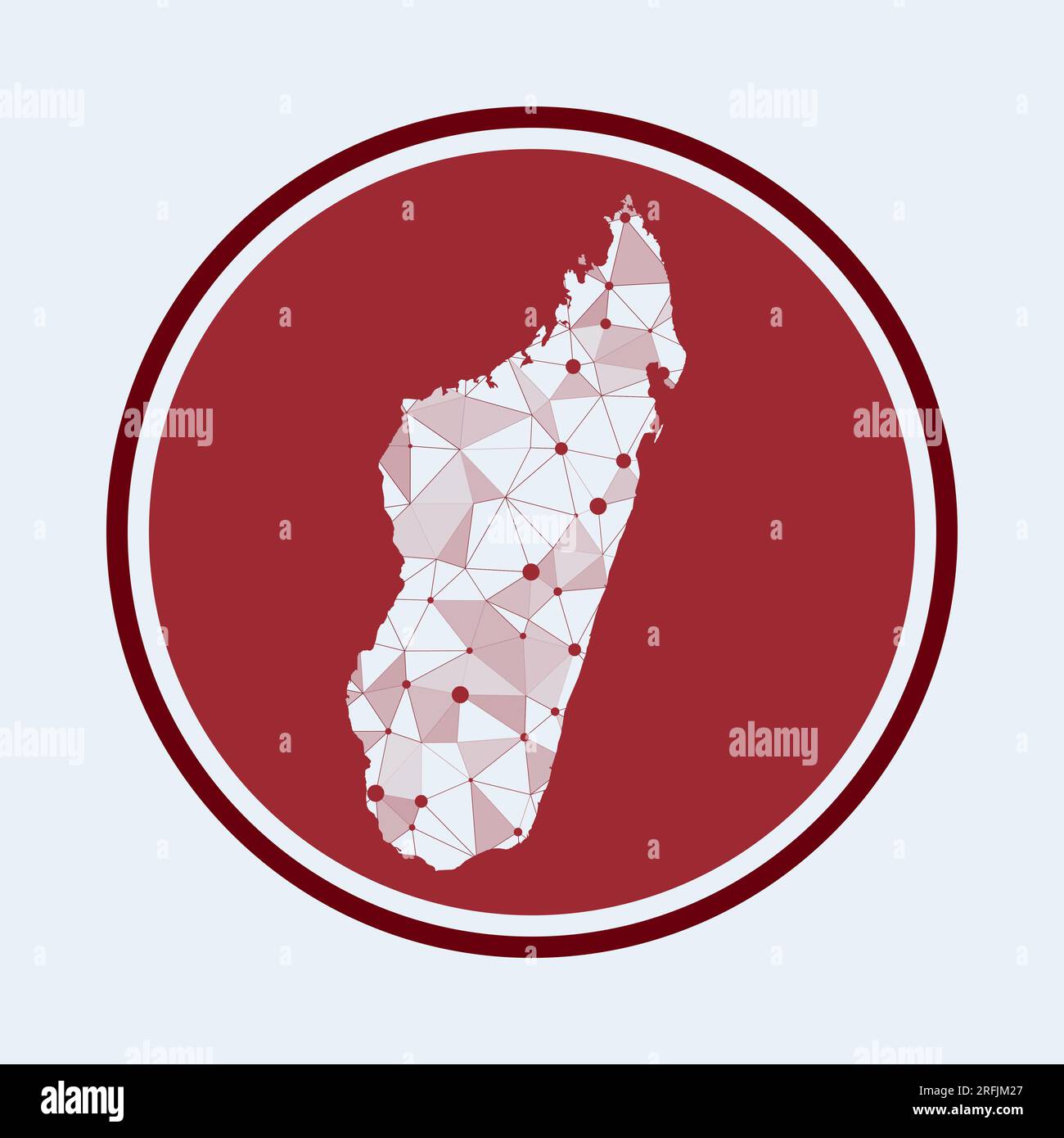 Madagascar icon. Trendy tech logo of the country. Geometric mesh round ...