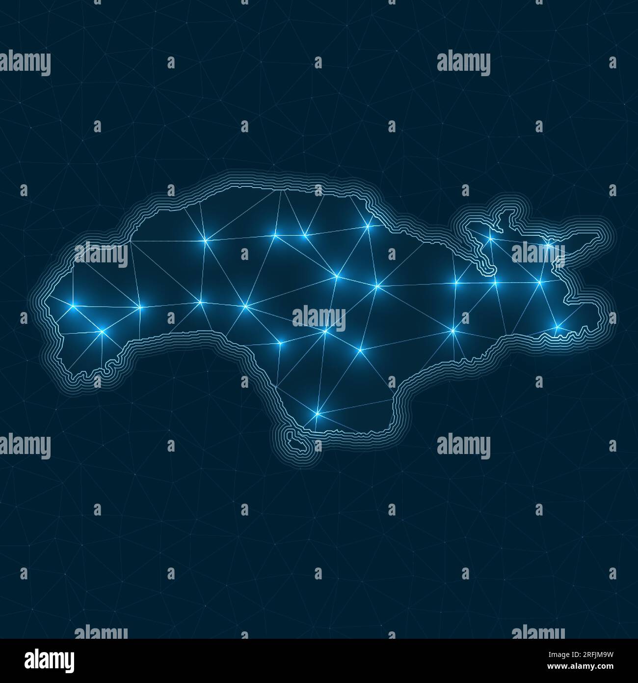 Samos network map. Abstract geometric map of the island. Digital ...
