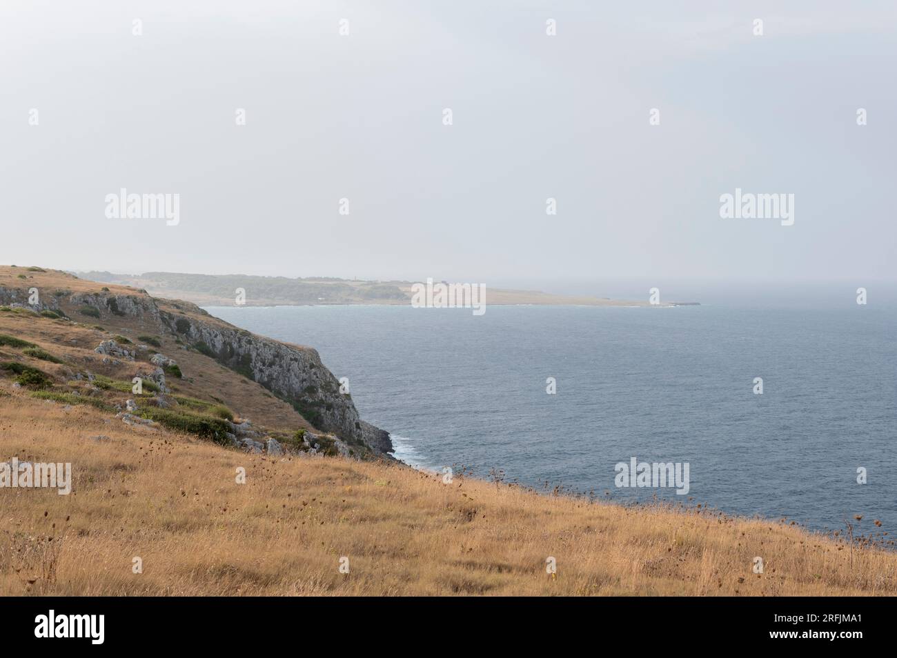 Cape of Otranto, Apulia (Italy). July 2023. Panorama of the easternmost ...