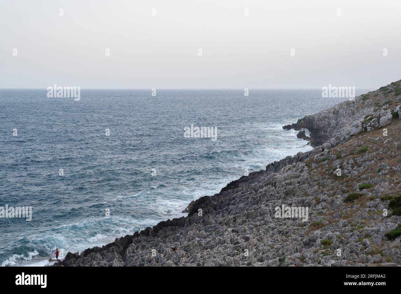 Cape of Otranto, Apulia (Italy). July 2023. Panorama of the easternmost ...