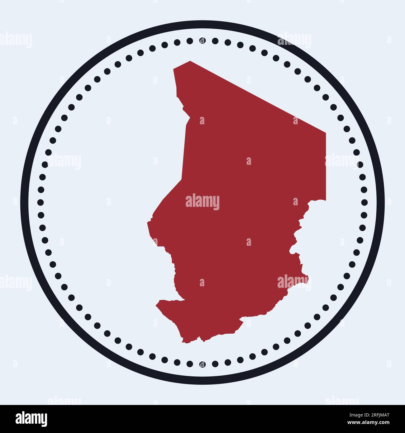 Chad round stamp. Round logo with country map and title. Stylish ...