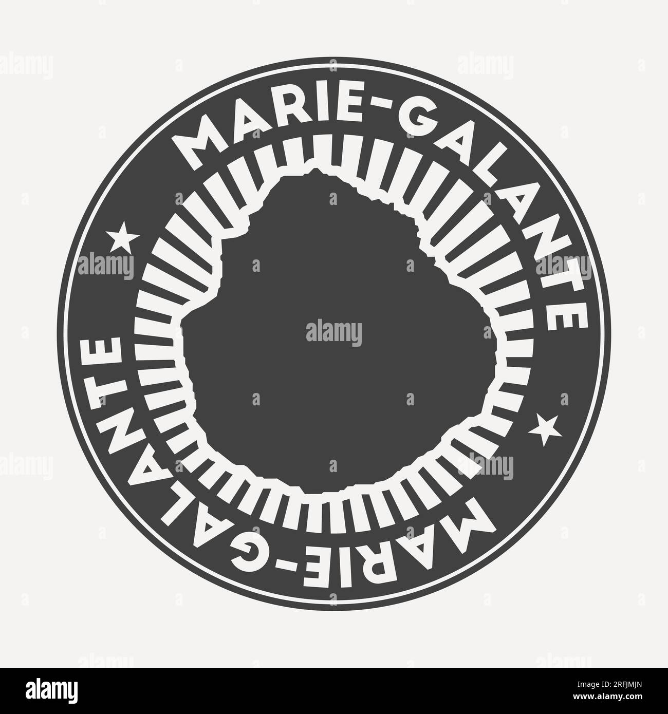 Marie-Galante round logo. Vintage travel badge with the circular name ...