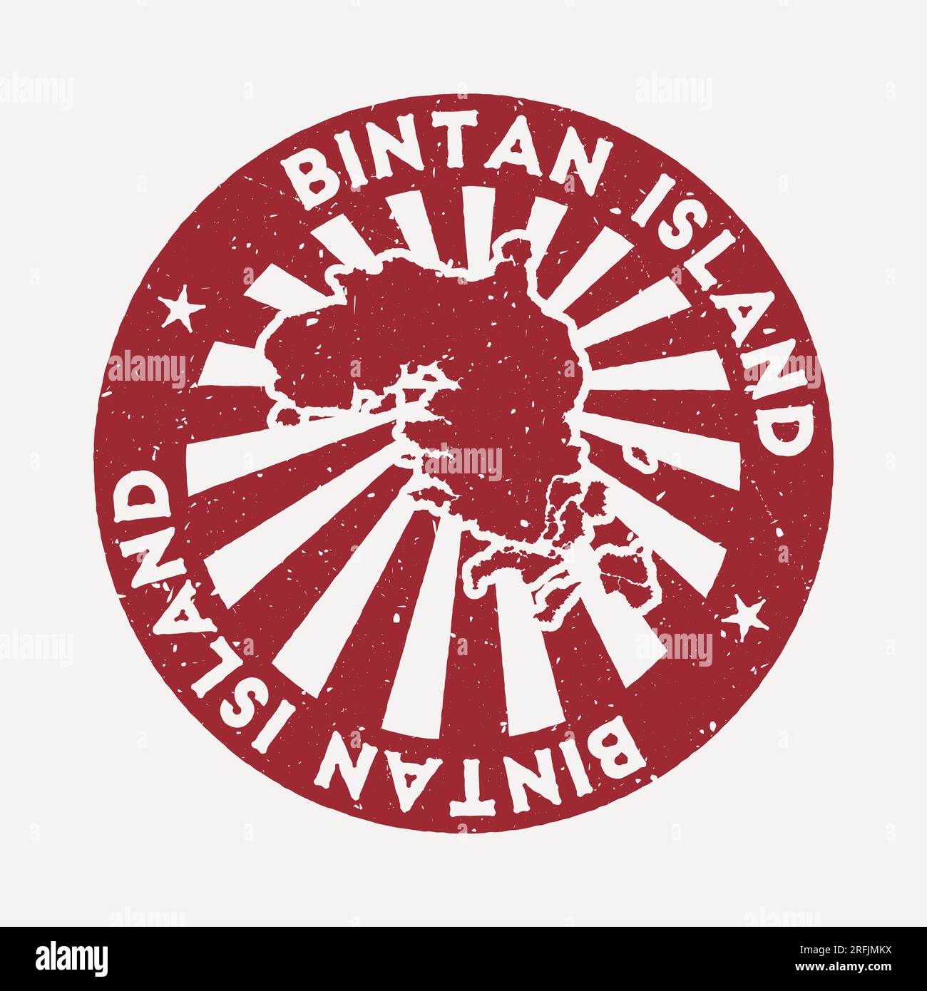 Bintan Island stamp. Travel red rubber stamp with border shape, vector ...
