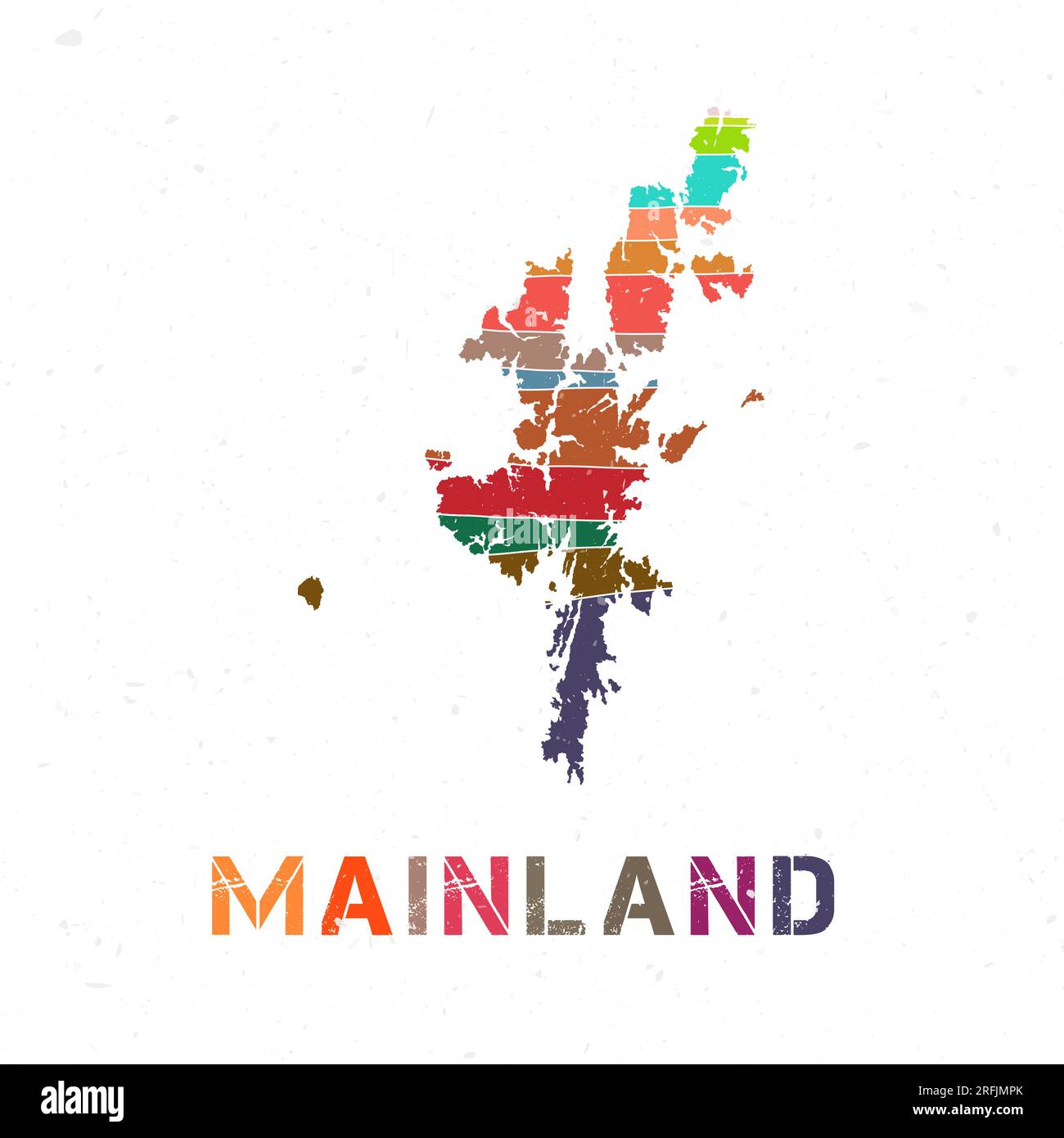 Mainland map design. Shape of the island with beautiful geometric waves ...