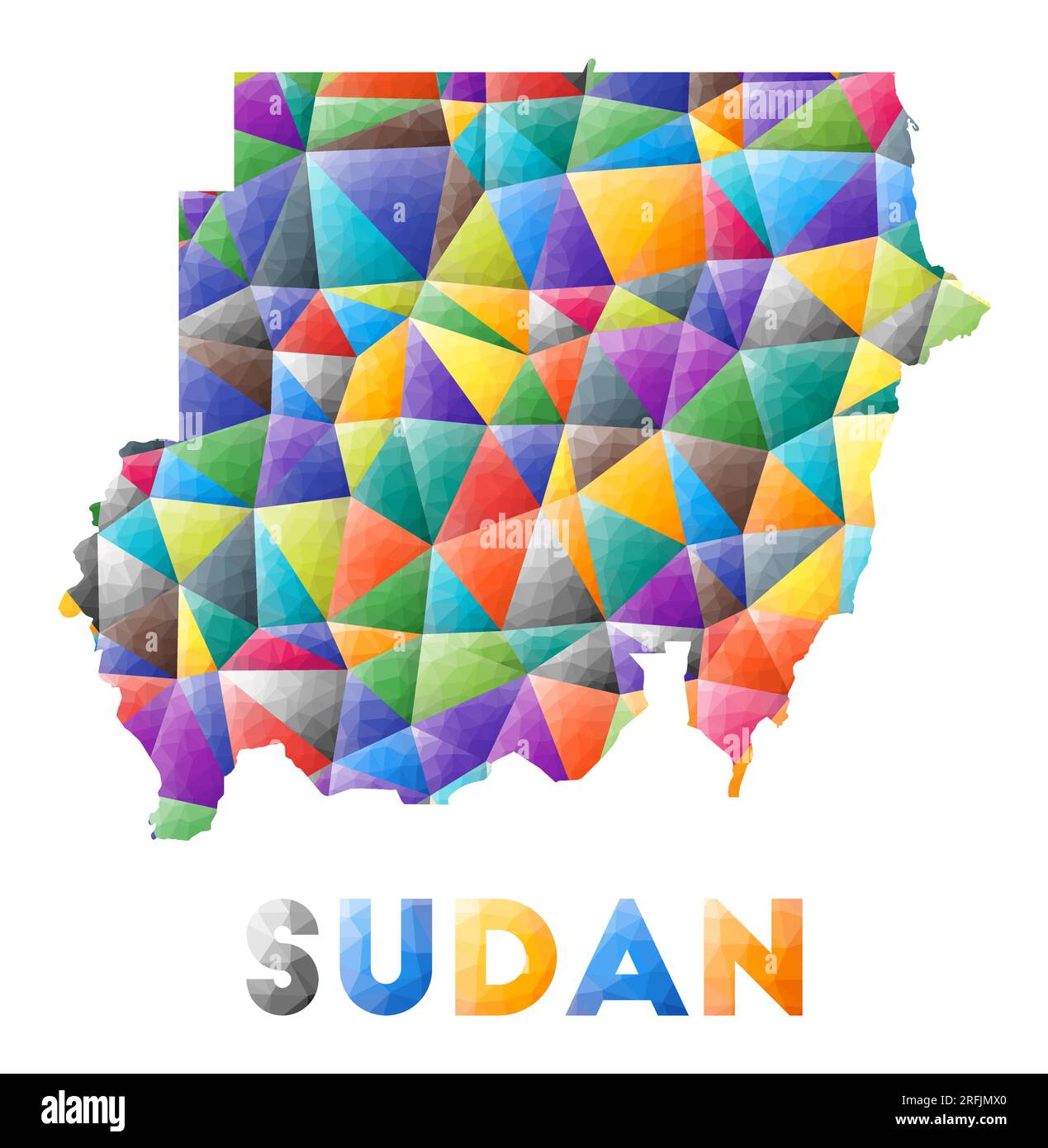 Sudan polygonal map hi-res stock photography and images - Alamy
