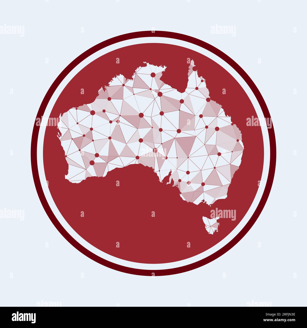 Australia icon. Trendy tech logo of the country. Geometric mesh round ...