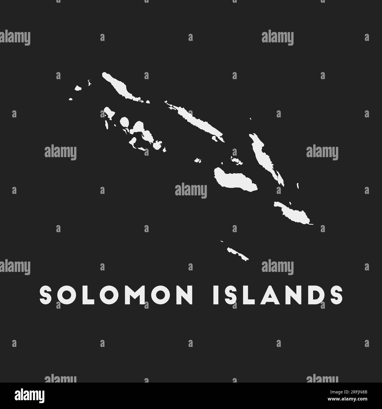 Solomon Islands icon. Country map on dark background. Stylish Solomon Islands map with country ...